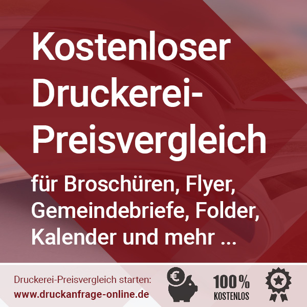 Druckerei-Preisvergleich für Broschüren, Flyer, Gemeindebriefe und mehr